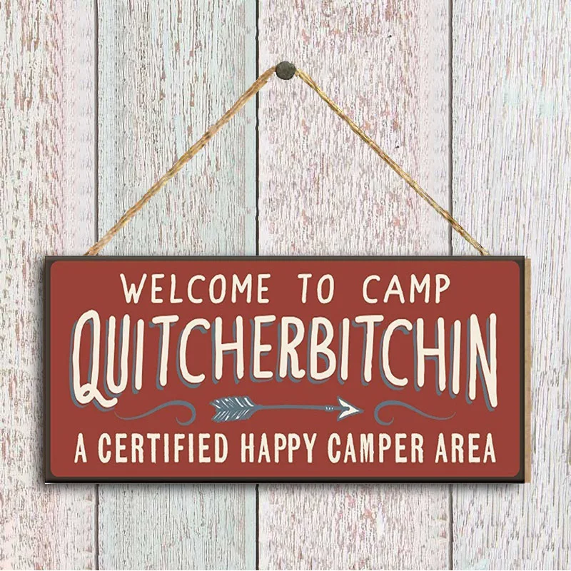 Welcome to the Camp Wooden Plaque-Hanging Home Decoration Pendant ...