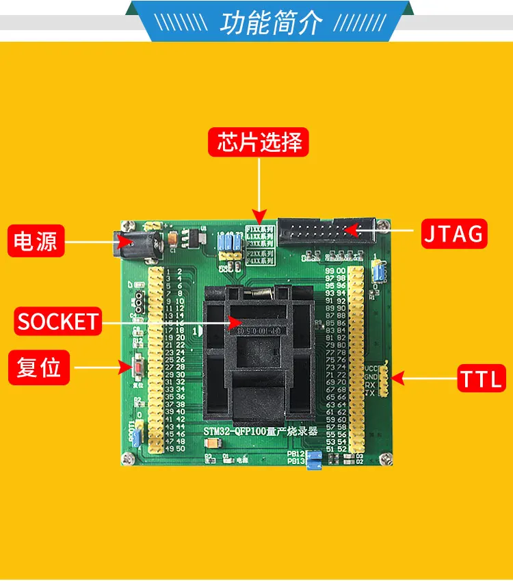 GD32 STM32 64 Pin Chip Burn-in Downloader Test ISP Serial Port ...