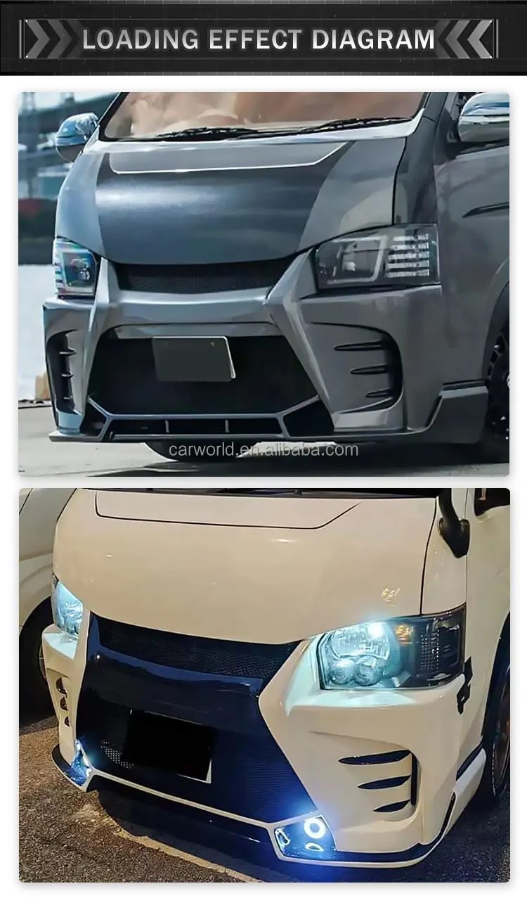 Car Front Bumper for Toyota Hiace 200 Series 2014-2018