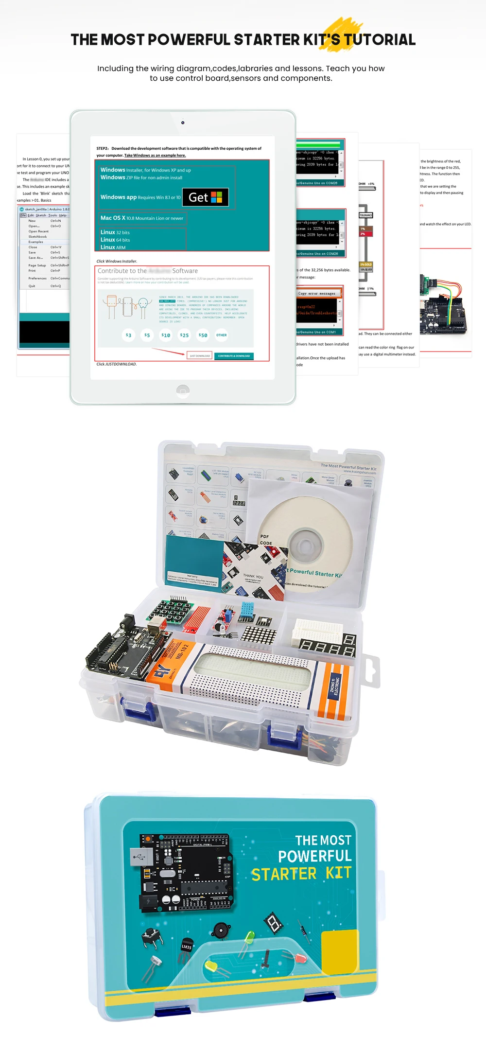 Robotlinking development board Learning Kit Starter Kit With arduino uno r3 IDE| Alibaba.com