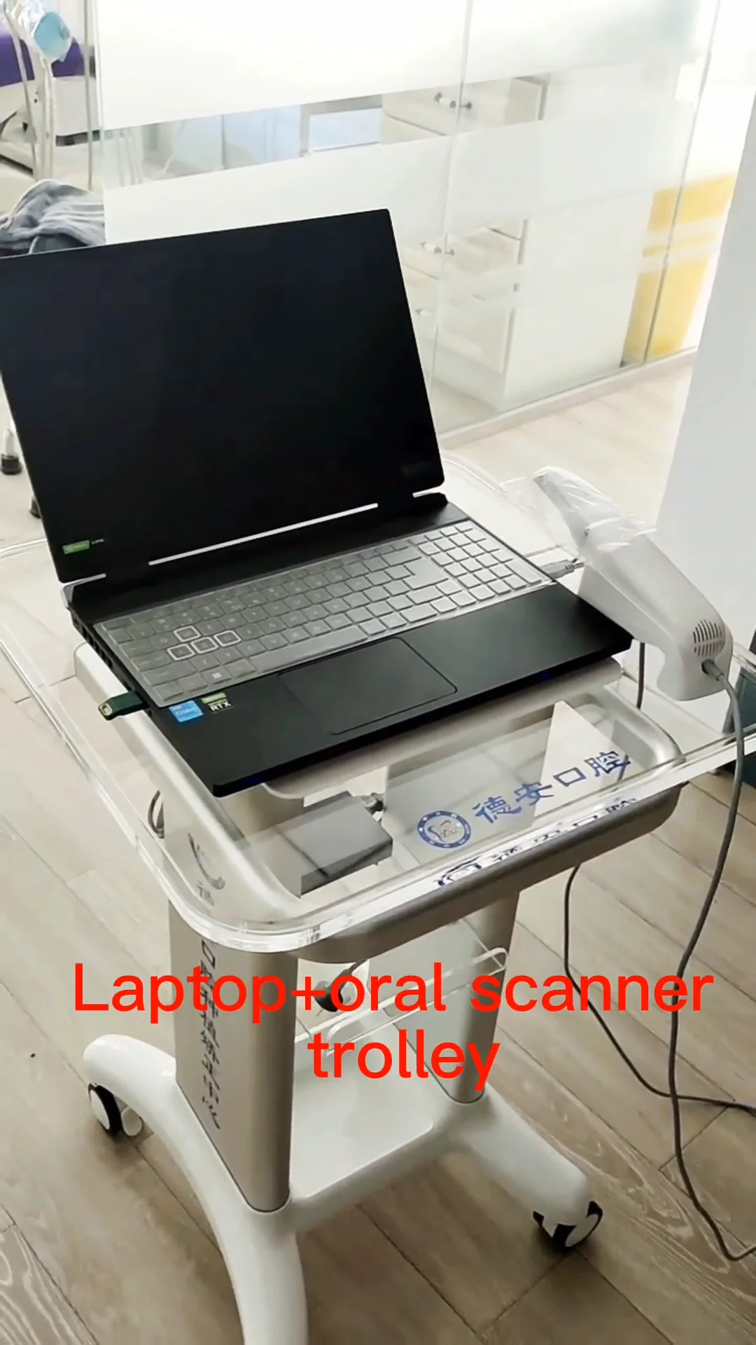 Hot Sale 2 Drawers Laptop Computer Trolley Cart Dental Clinic Oral ...