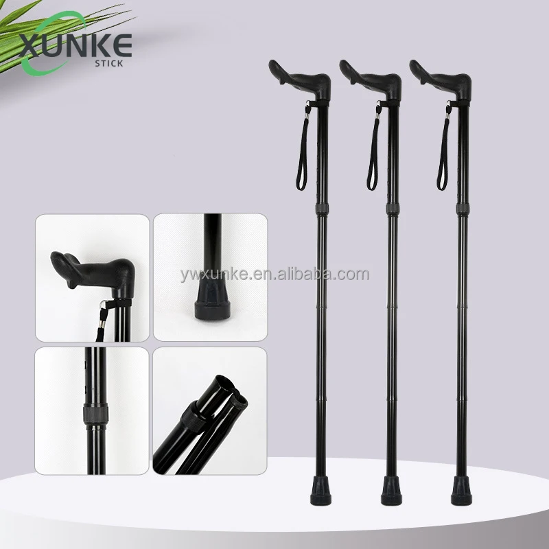 Collapsible Ergonomic Walking Stick Left Right Handed ABS Handle ...