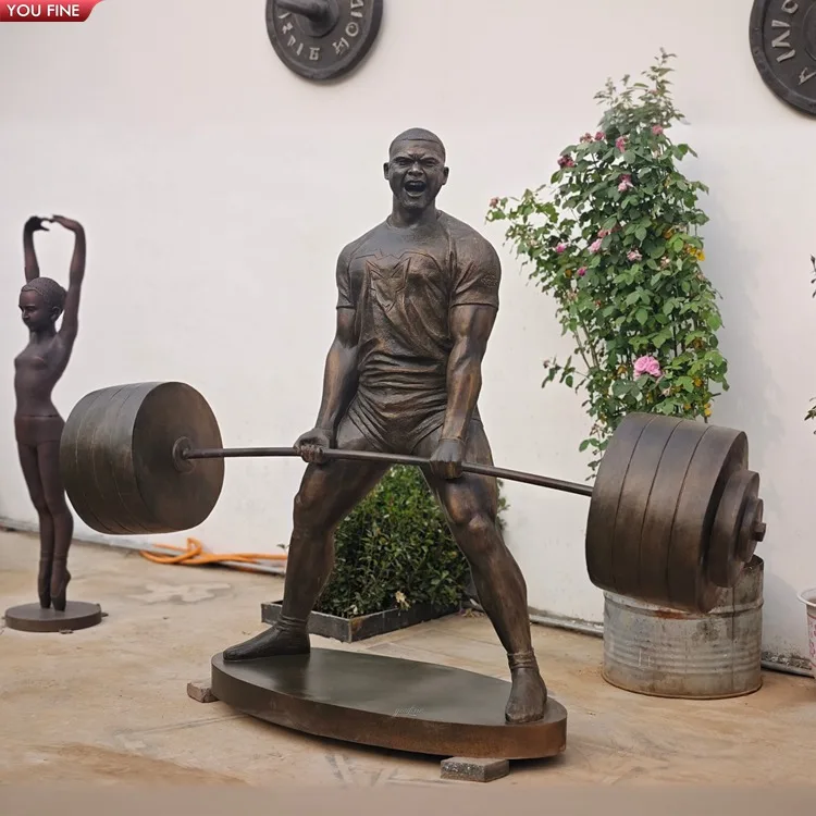 Modern Creative Strong Bodybuilder Figure Sculpture Bronze Weight ...