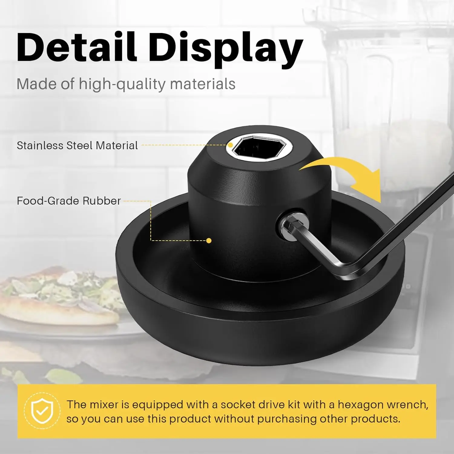 Heavy Duty Blender Spare Parts, Drive Socket Driver Gear, Commercial Blender Coupling Black ...