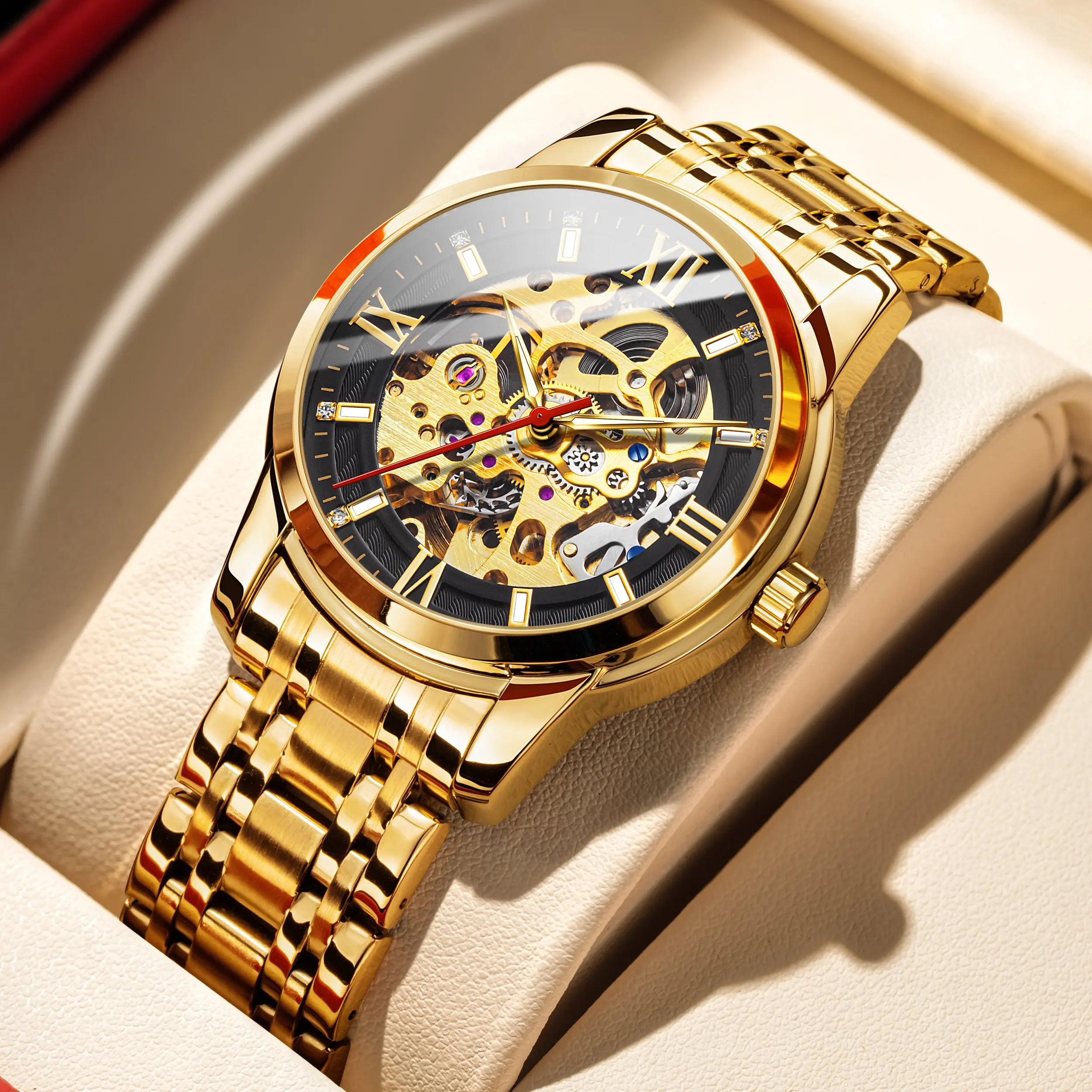 Classic Luxury Men Gold Mechanical Waterproof Wrist Watch or Quartz ...