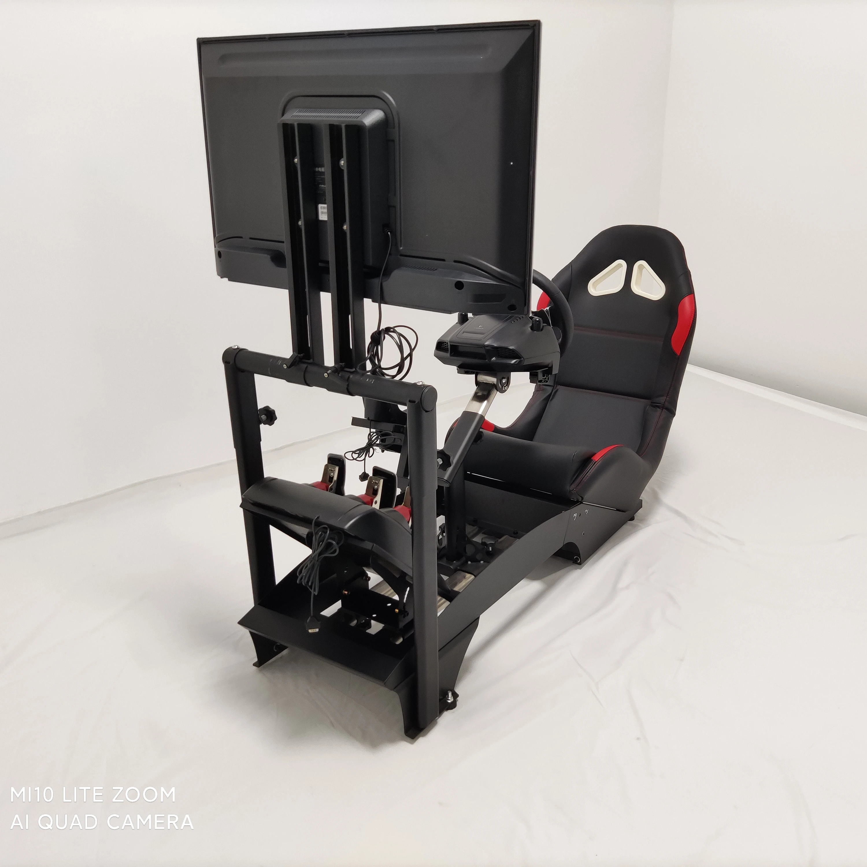 Sim Racing Simulator Cockpit Gaming Chair with Gear Shifter TV stand ...