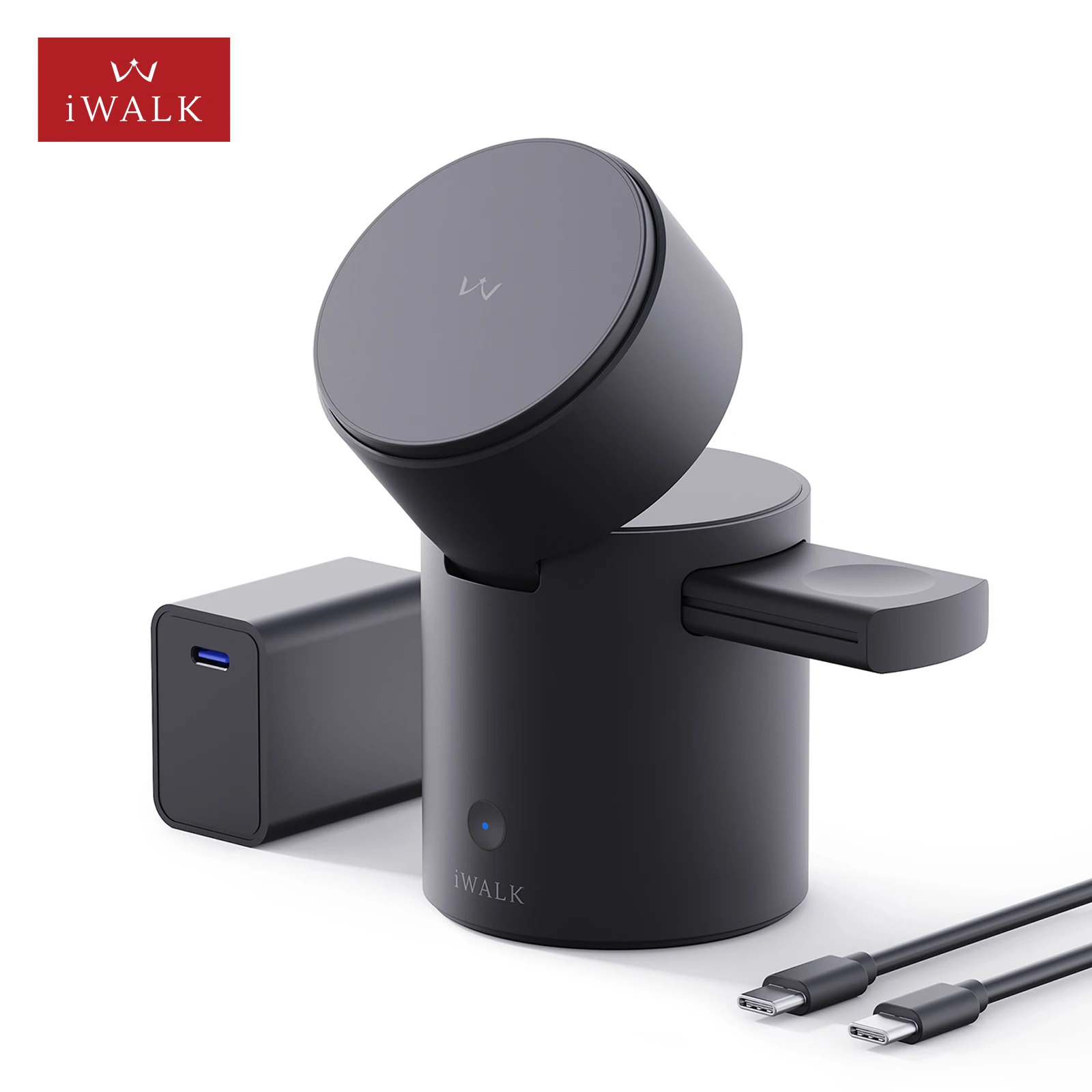 Iwalk Standme Auto 3-in-1 Multi-functional Versatile Magnetic Charging ...