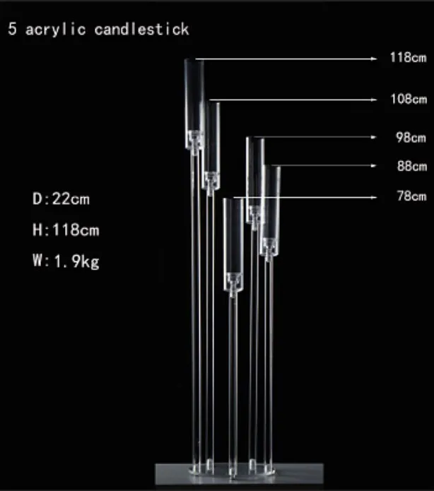 Crystal Modern 8 Arm Wedding Floor Clear Candelabra 128cm Tall Wedding ...