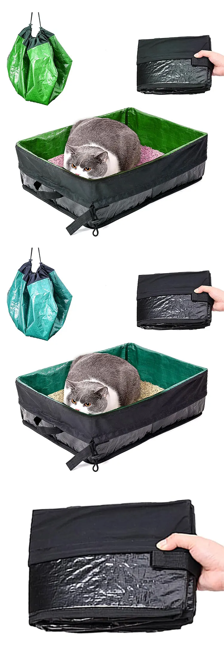 Waterproof Foldable Portable Cat Litter Rack Box Semi-enclosed Cat ...