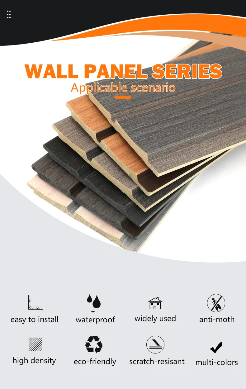 Indoor Wpc Fluted Wallboard Tv Background Interior Solid Seven Grids ...