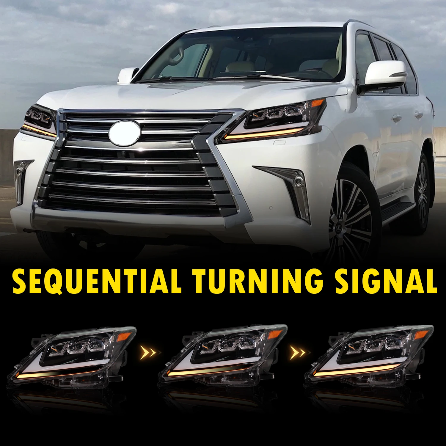 Archaic Plug & Play Front Lamp With Sequential Turning Signal For Lexus ...