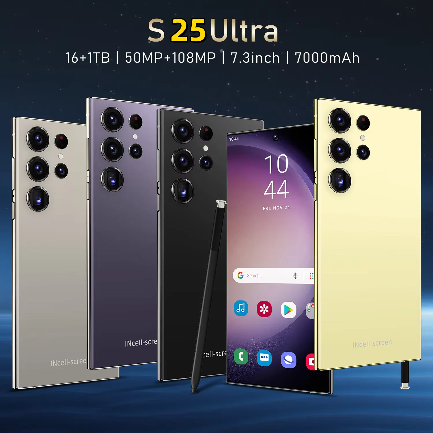 Hot Selling Original New S25 Ultra Unlocked Cell Phone with Stylus Type ...
