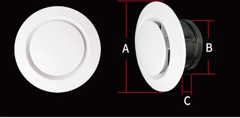 Air Conditioning Ceiling Vents Plastic Disc Valve Outlet Cover ...