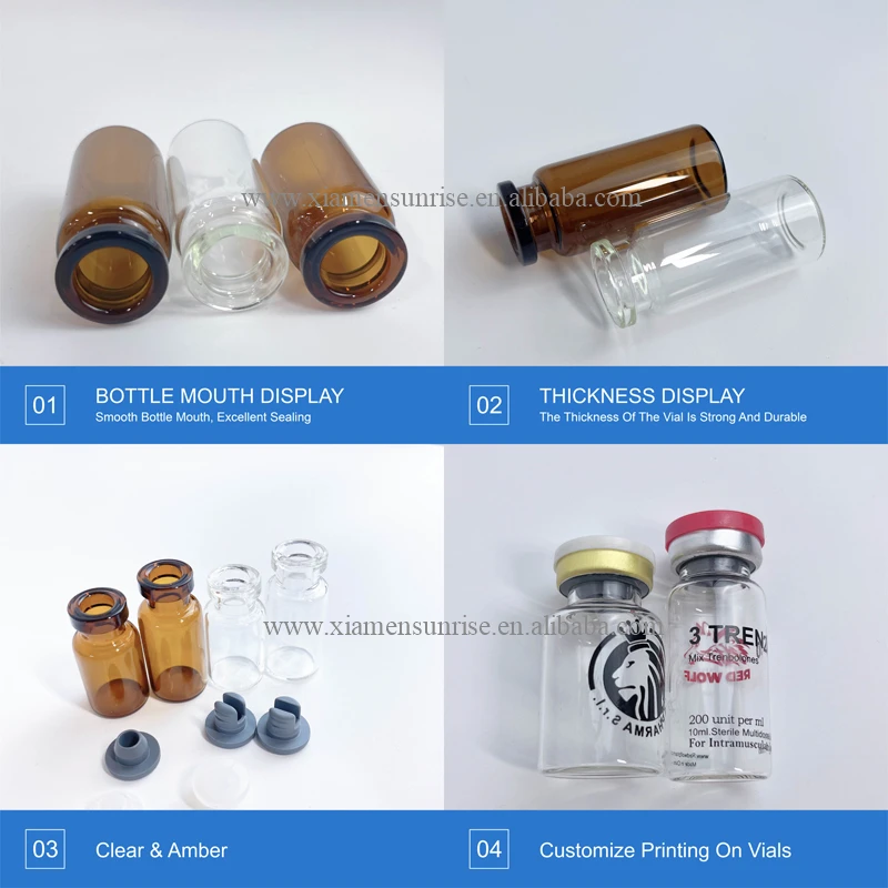 Custom 10ml Vials Filling And Capping Machines Vial Caps Septa For ...