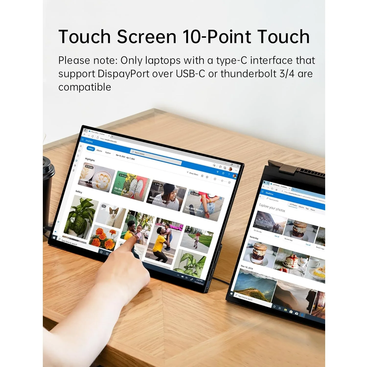 Portable Monitor Touchscreen for Smartphone to PC, FHD Panel, USB A&C ...