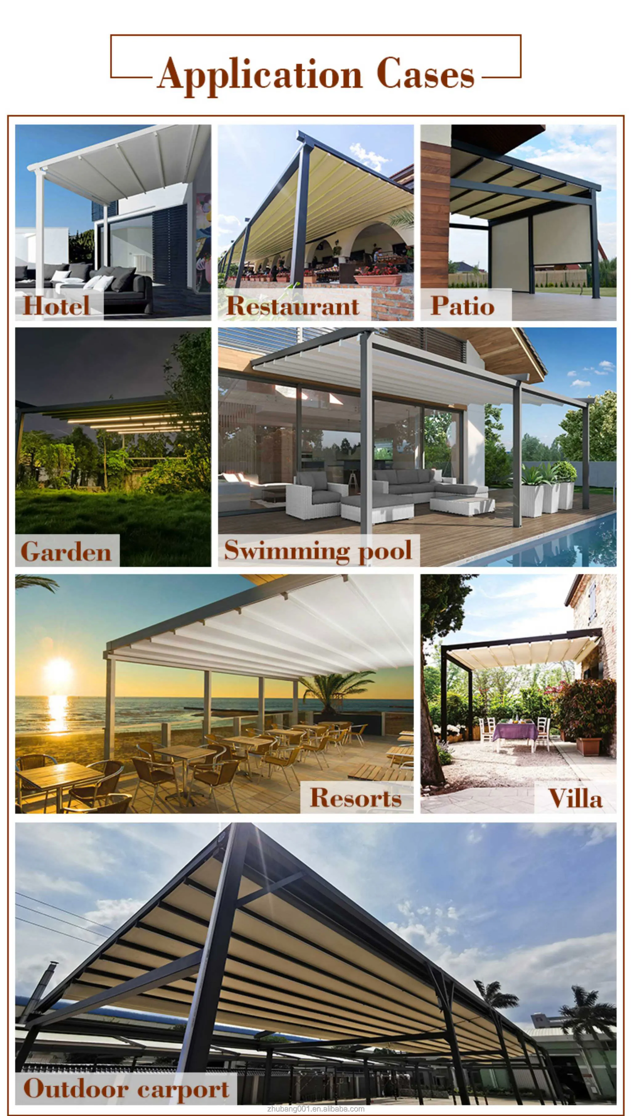 Motorised Retractable Roofing Pergola - Windproof Garden Gazebo