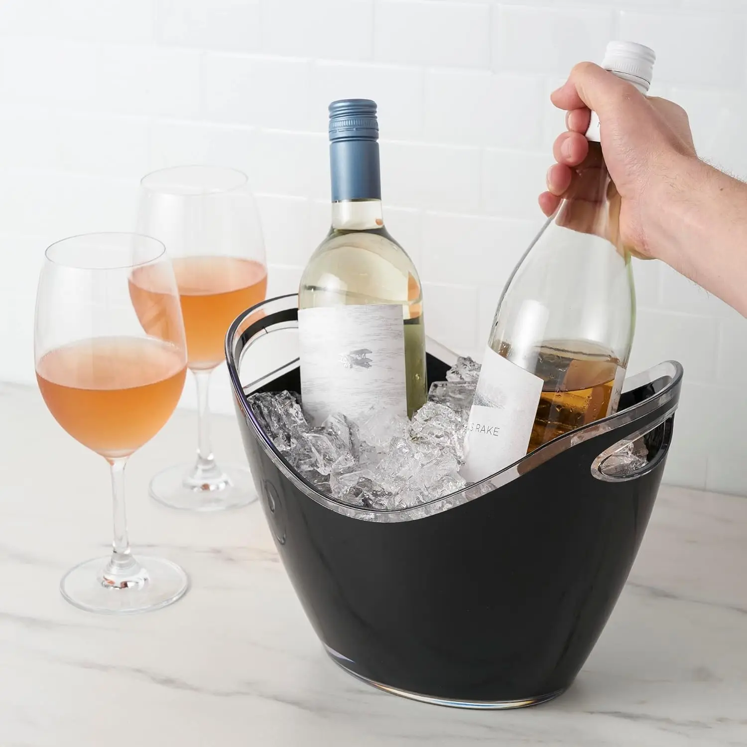 PS Plastic Acrylic Ice Bucket - Customizable & Sustainable