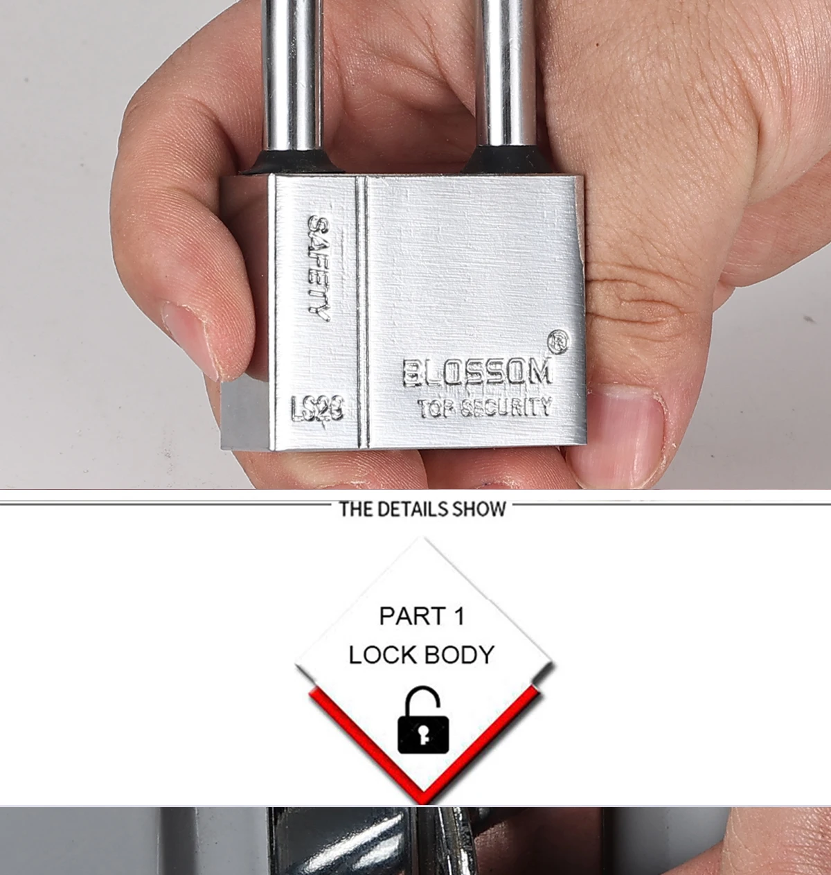 Ls29l Zhejiang Padlock Long Shackle Chrome Plating Square Iron Pad Lock ...