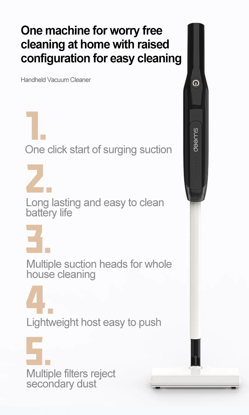 4000Pa Portable Dry Dust Sweeper Small Desktop Vacuum Cleaner Cordless ...