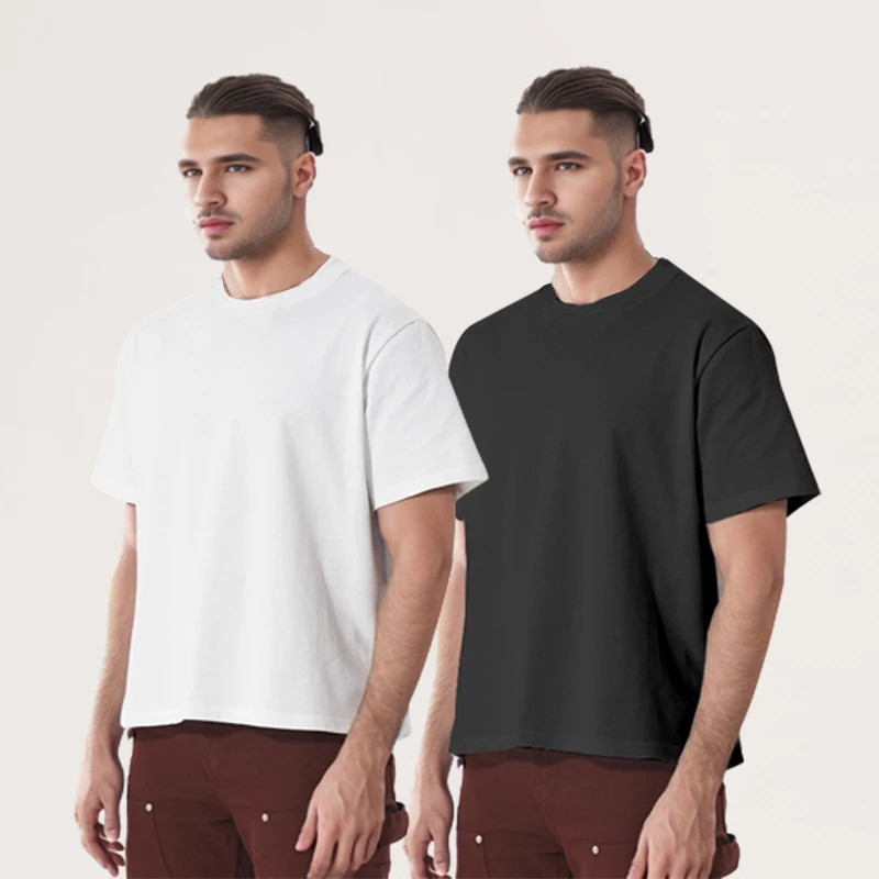 Heavy Cotton Oversized Boxy Cropped T Shirt Men Custom 240 Gsm Dtg ...