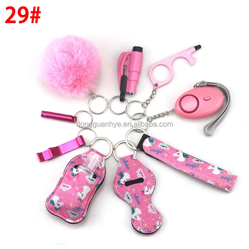 Custom Led Light Women Self Defense Key Chain With Diamond Metal ...