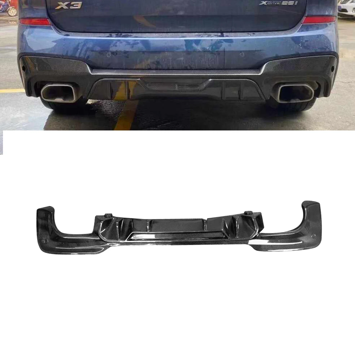 Oem Style Carbon Fiber Rear Diffuser Lip For Bmw X3 G01 F25 Lci - Buy ...