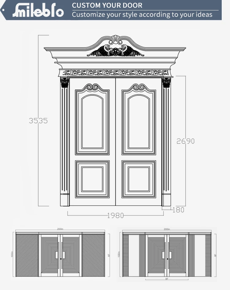 Smile Bro Customized Interior Wooden Doors Hotel Doors Modern Style ...