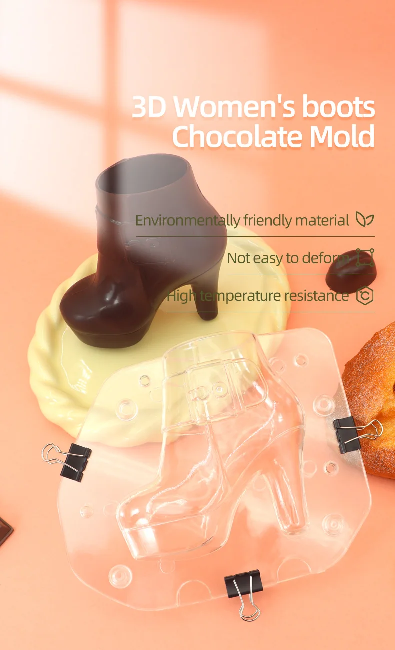 3D Chocolate Wowen's Boots Modeling Inverted Mold Three-dimensional ...