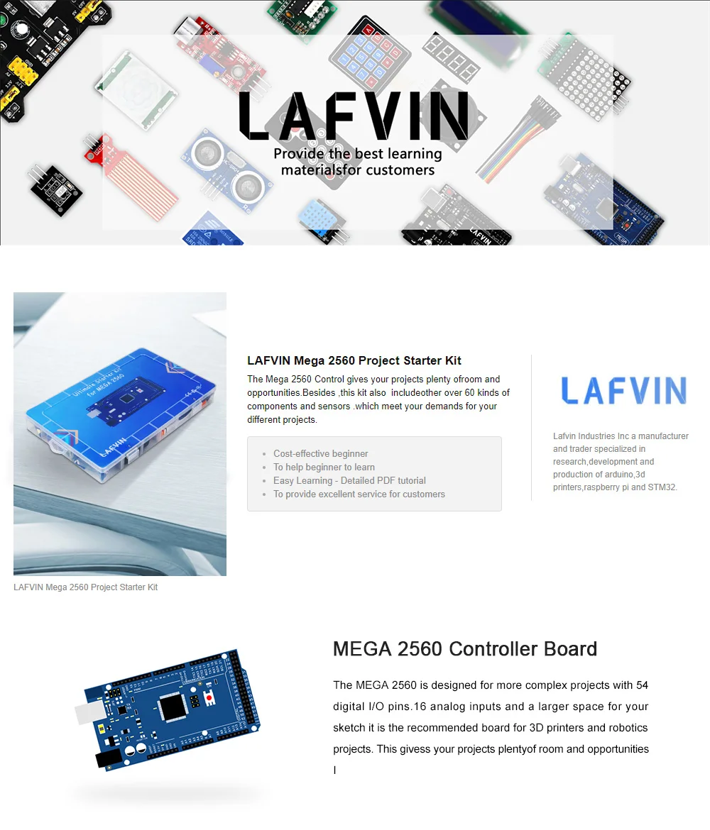 LAFVIN Mega 2560 Complete Starter Kit for Arduino - Tutorial