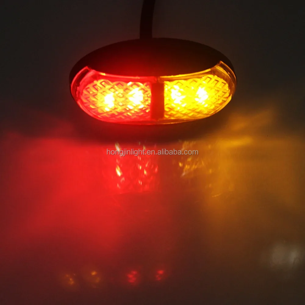 2.5inch Color Of Amber And Red Led Side Marker Light Truck Trailer 12v ...