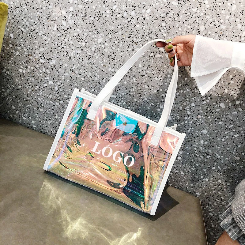 Custom Logo Wholesale Waterproof PVC Clear Plastic Tote Bag Clear PVC ...