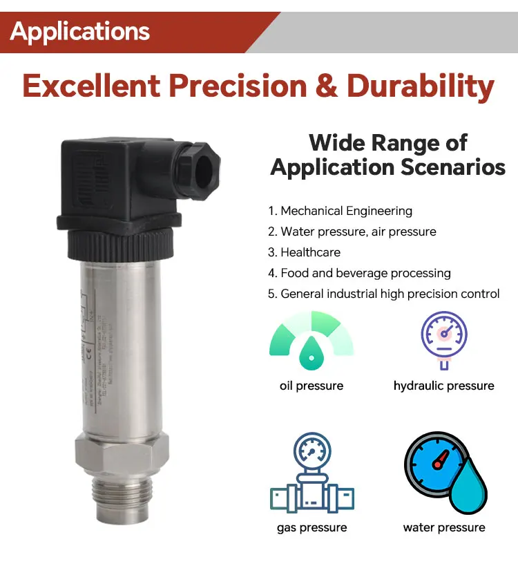 Zhyq Atex Ce Flush Diaphragm Type Pressure Sensor Transducer 4-20ma 0 ...