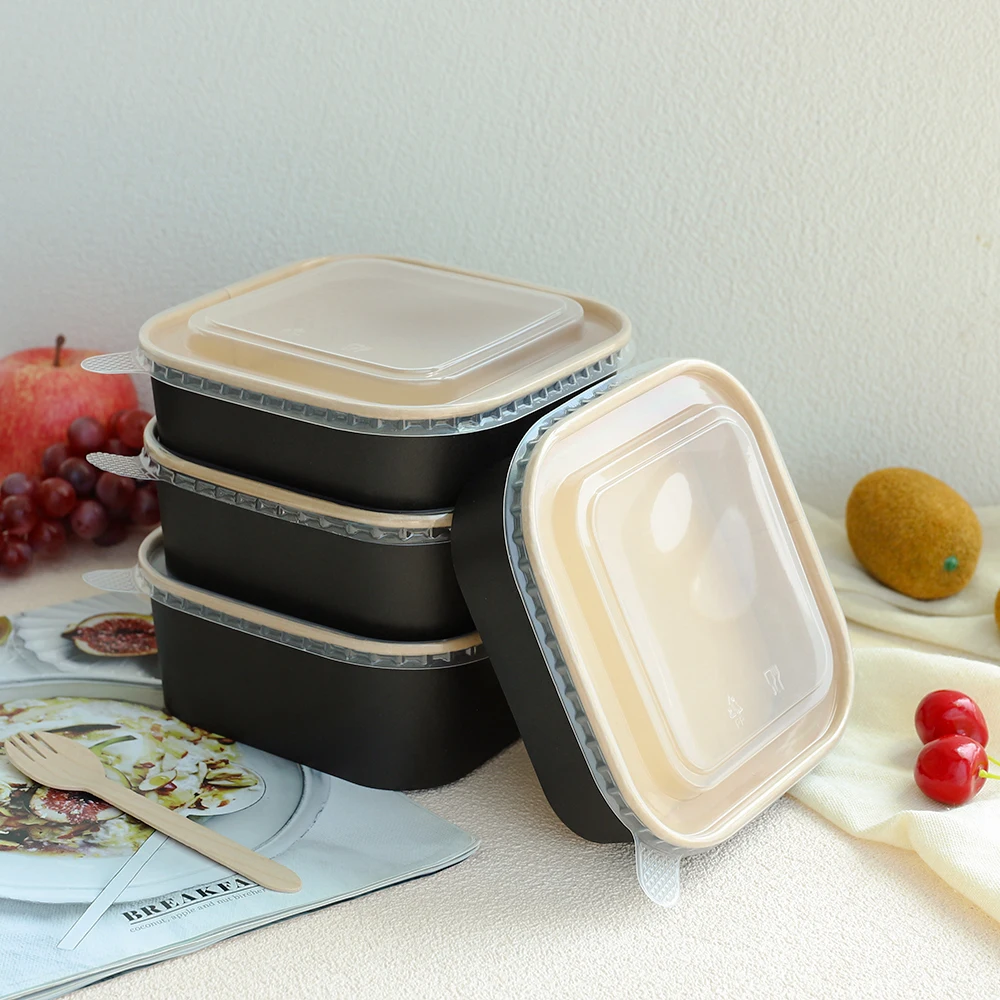 Customized Printed Disposable Takeout Takeaway White Paper Food ...