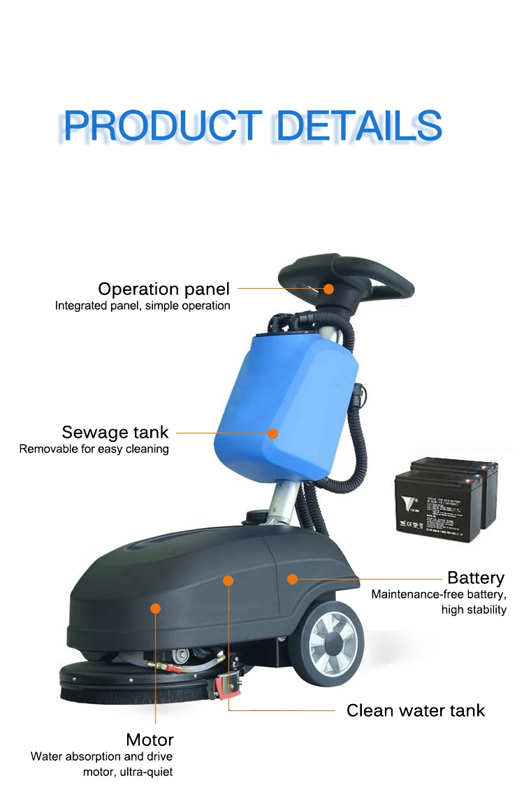 Auto Automatic Floor Scrubber Floor Scrubbing Washing Machine ...