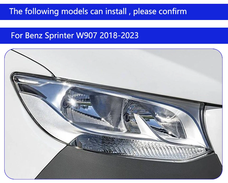 Mercedes-Benz Sprinter 2018-2023 LED Headlight Assembly Upgrade with ...