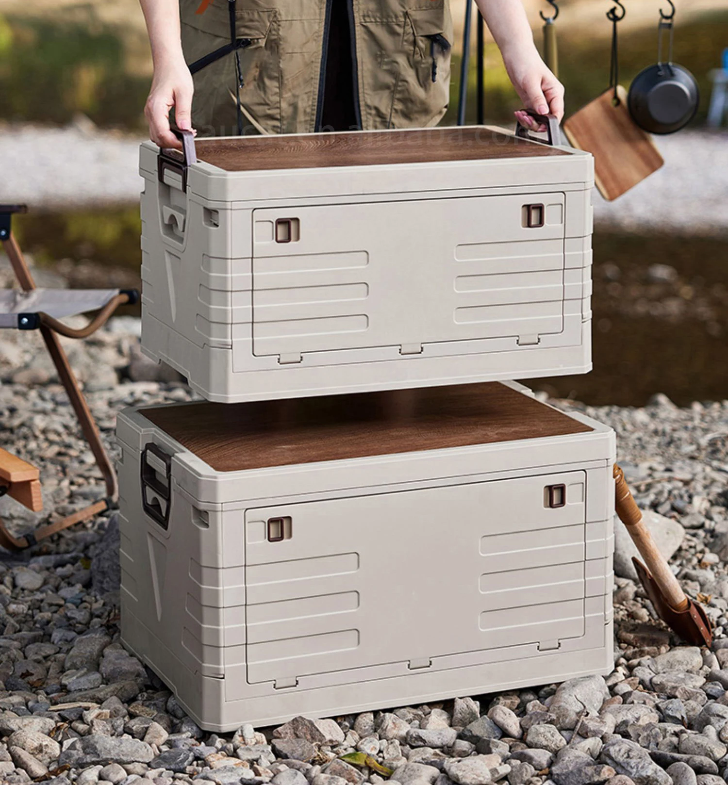 30L 80L Green Khaki White Storage Box Organizer Household Foldable ...