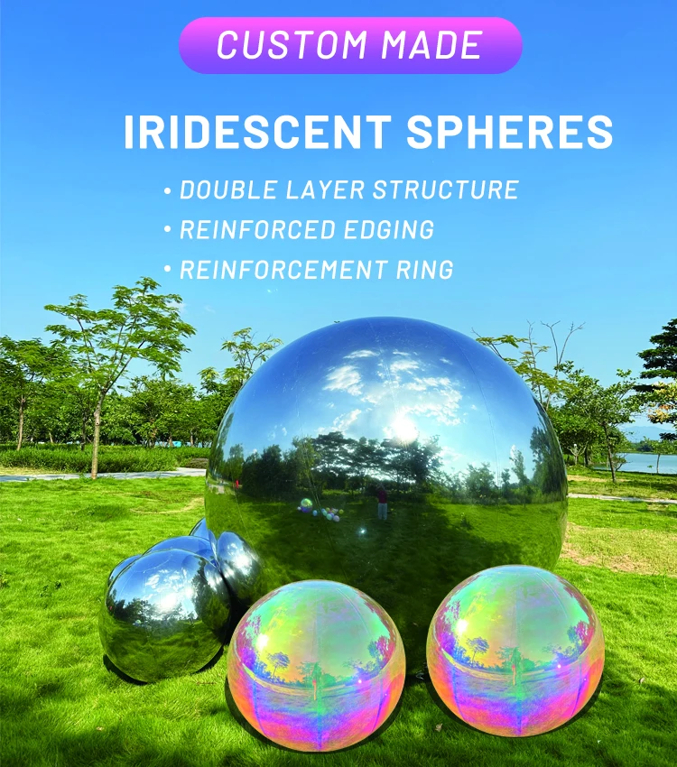 Floating Sphere Inflatable Shiny Mirror Ball Outdoor Wedding Party ...