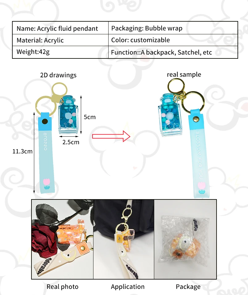 Personalized Keychain - Acrylic Keyring with Custom Logo