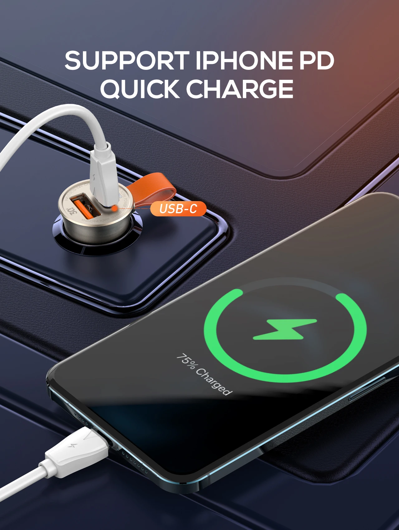 Ldnio C509q New Design Dual Port Car Charger 30w Type-c Pd And Qc 3.0 Metal Fast Car Usb Charger ...