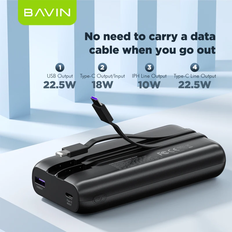 BAVIN Power Bank 20000mah - Fast Charging Portable Charger