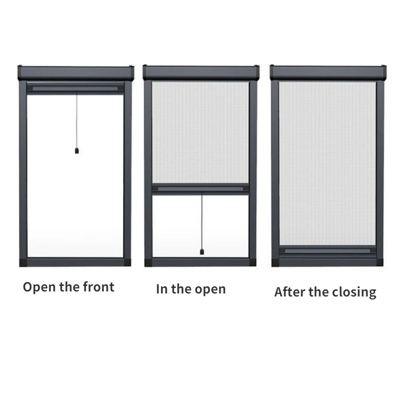 Standard Model Retractable Rolling Insect Screen Window Aluminum Frames ...