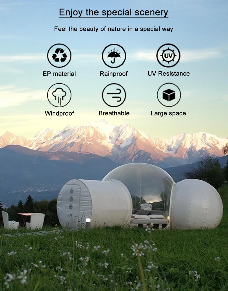 New Design Outdoor Glamping Igloo Lodge Shelter Clear Inflatable Bubble ...