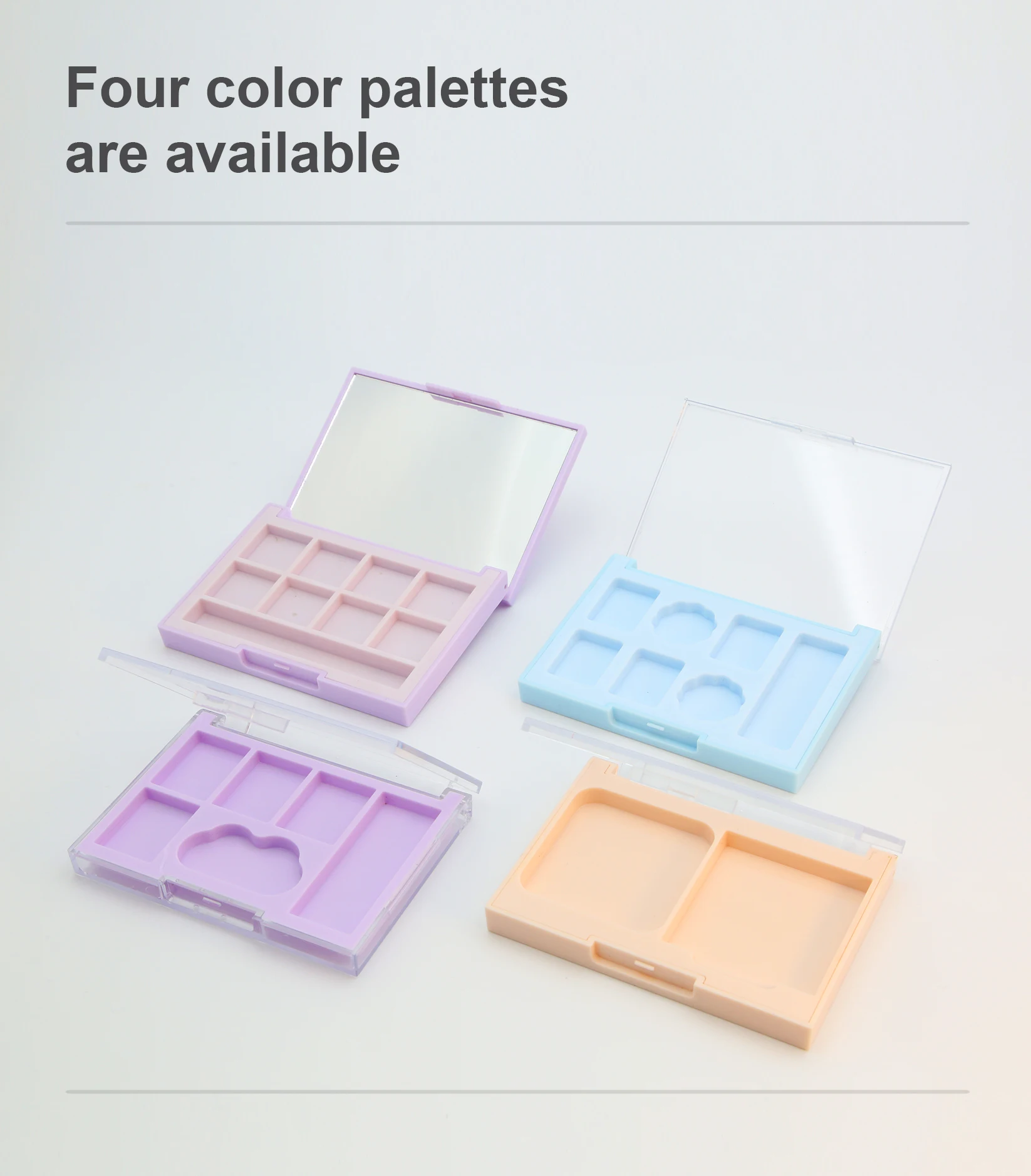 Custom Logo Empty 8 Colors Rectangle Pressed Powder Pallette Empty ...