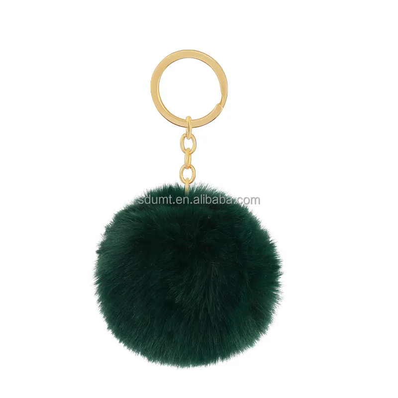 Promotional 8cm Small Pom Pom Keychain Safety Keychains For Women Key ...