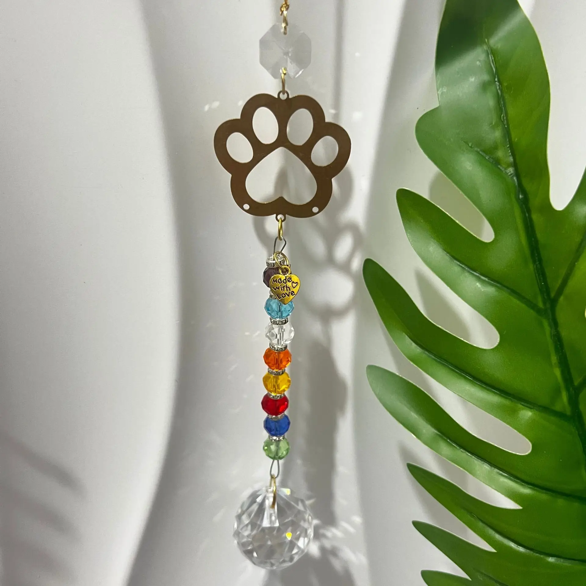 Personalized Rainbow Bridge Suncatcher Dog Paw Crystals Prisms Rainbow ...