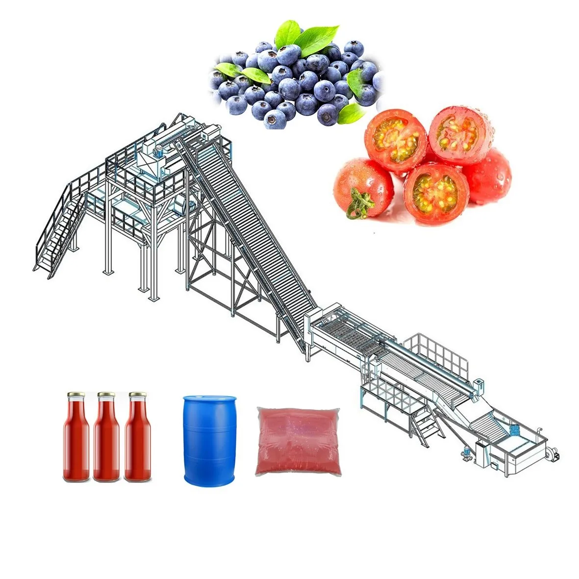 Tomato Processing Plant Line Tomato Processing Machine Automatic Tomato Processing Equipment ...