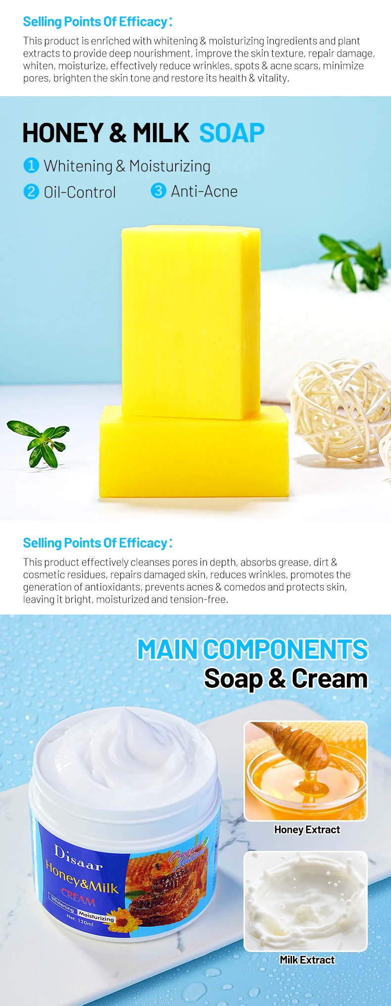 Disaar Deep Cleansing Body Face Soaps - Oil Control & Anti Acne