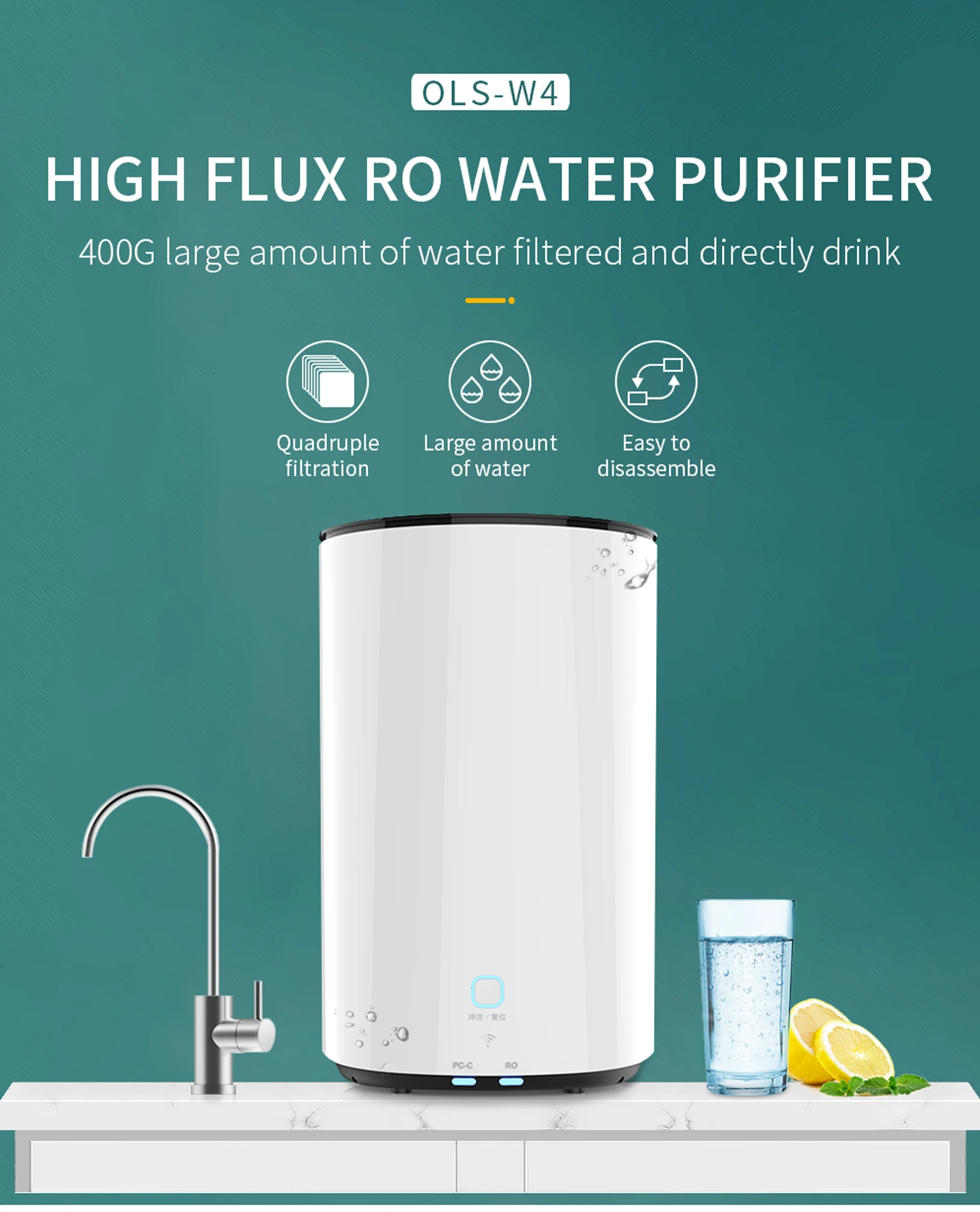 400-600GPD Smart Yuya WIFI APP Water Purifier Machine Price Household ...