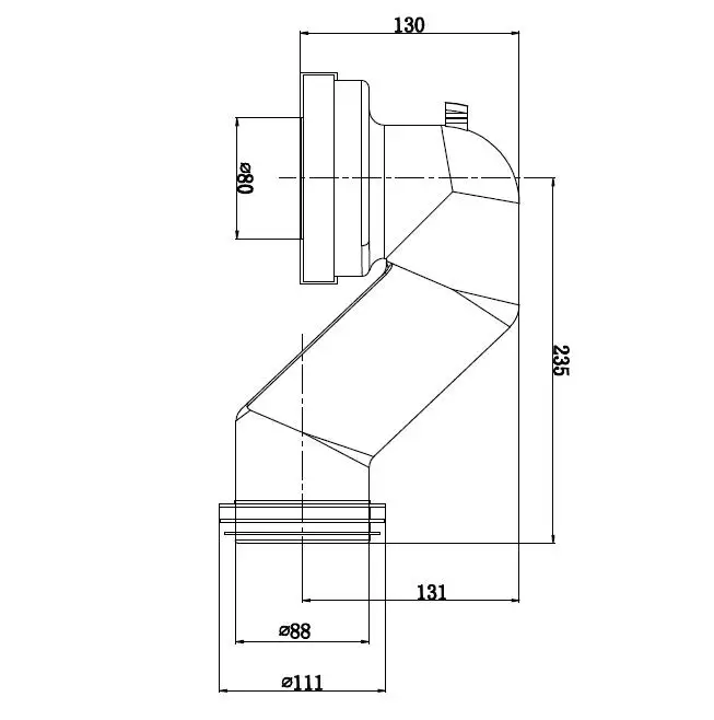 Swan Neck Bathroom Toilet Pan Connector P Trap with Bend Toilet WC ...