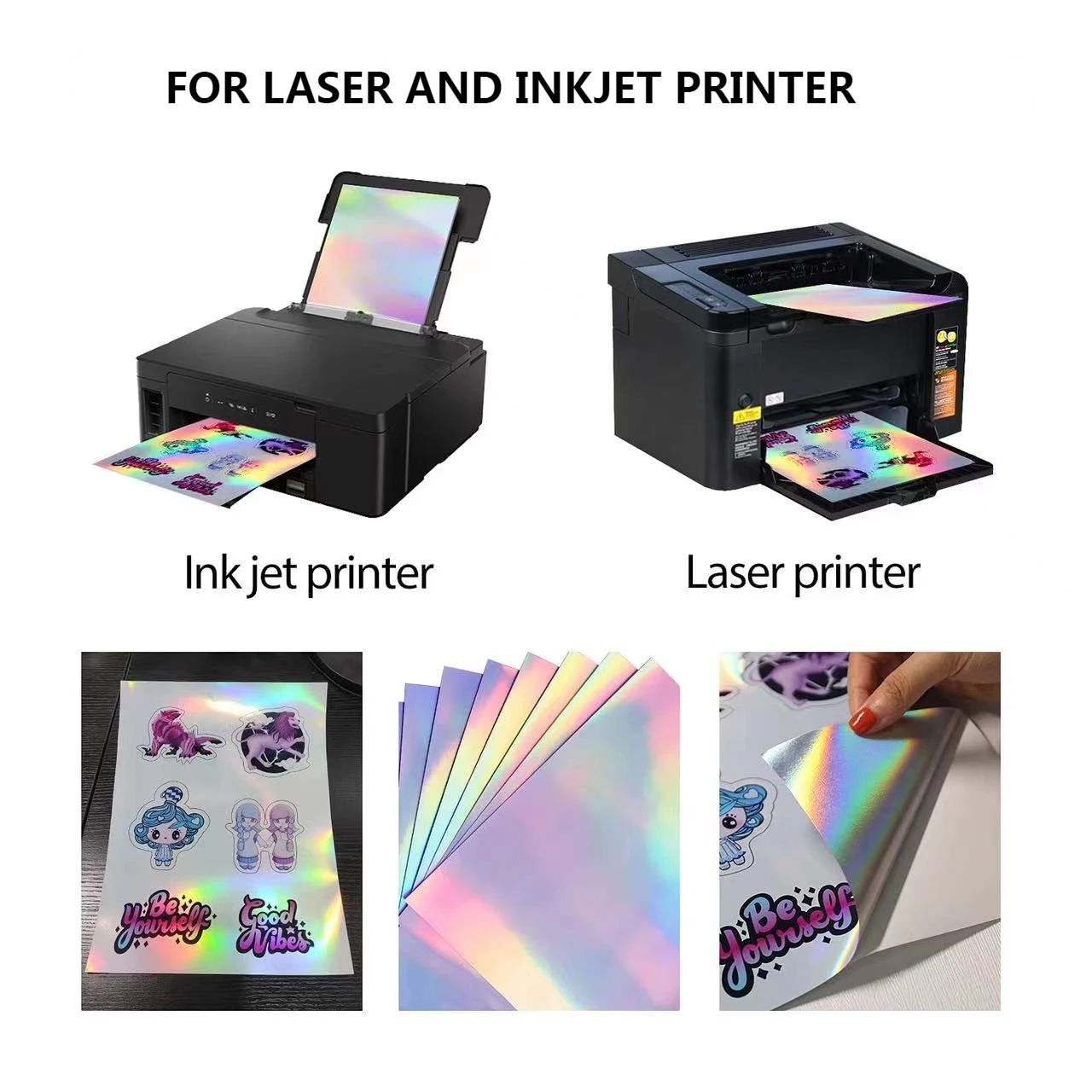 Self Adhesive Holographic Sticker Paper - Inkjet Printable